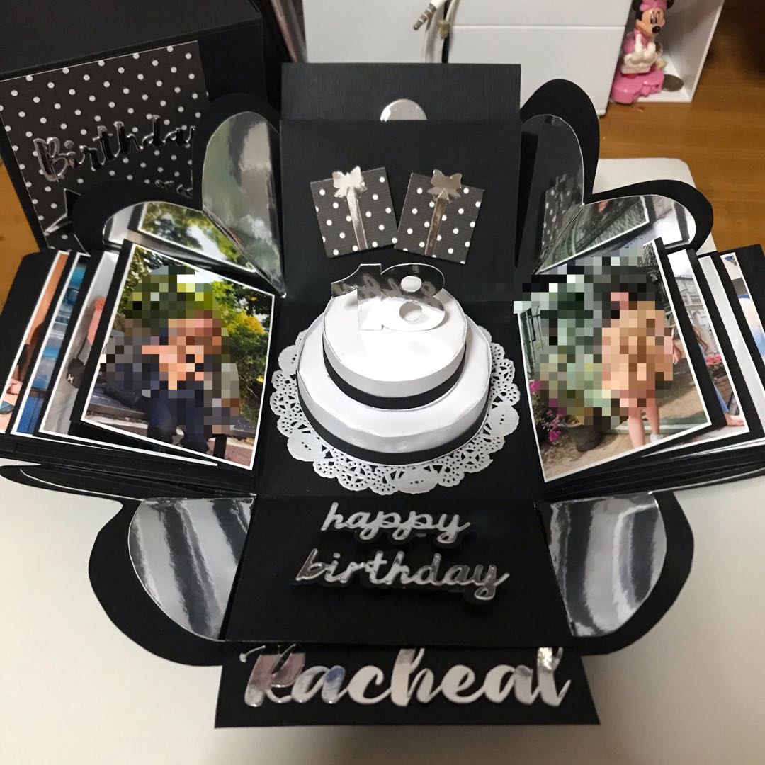 Customised Explosion Box Card for Birthday, Hobbies & Toys, Stationery ...
