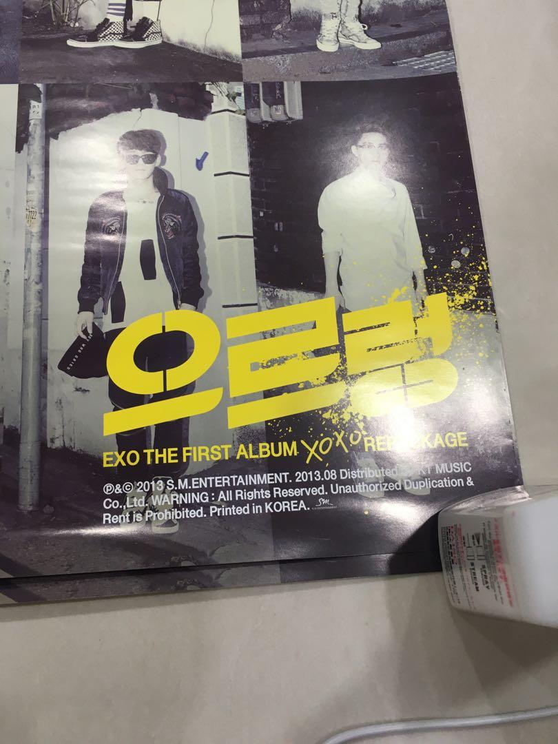 Exo The first Album xoxo repackage Poster, Hobbies & Toys, Collectibles ...