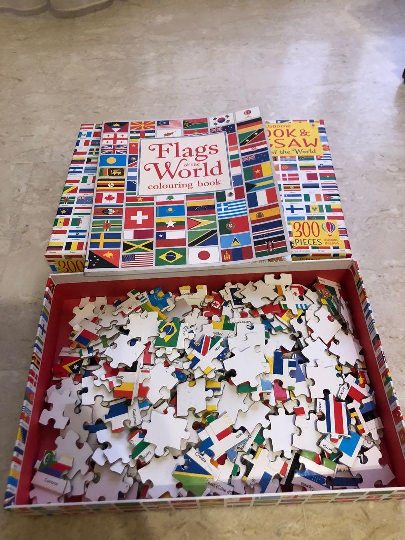Flags of the works jigsaw puzzle, Hobbies & Toys, Toys & Games on Carousell