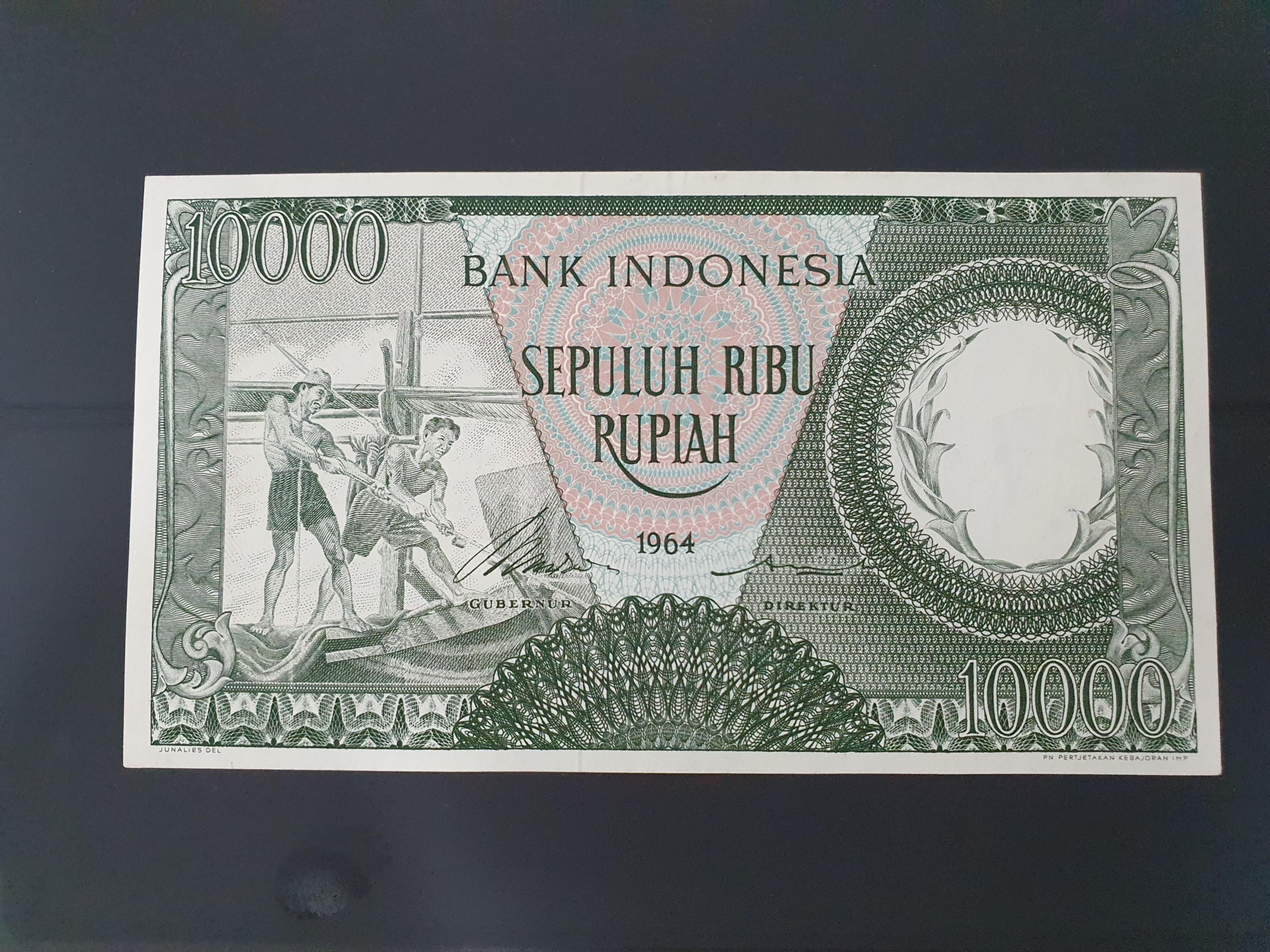 Indonesia 1964 10000 rupiah note, Hobbies & Toys, Memorabilia ...