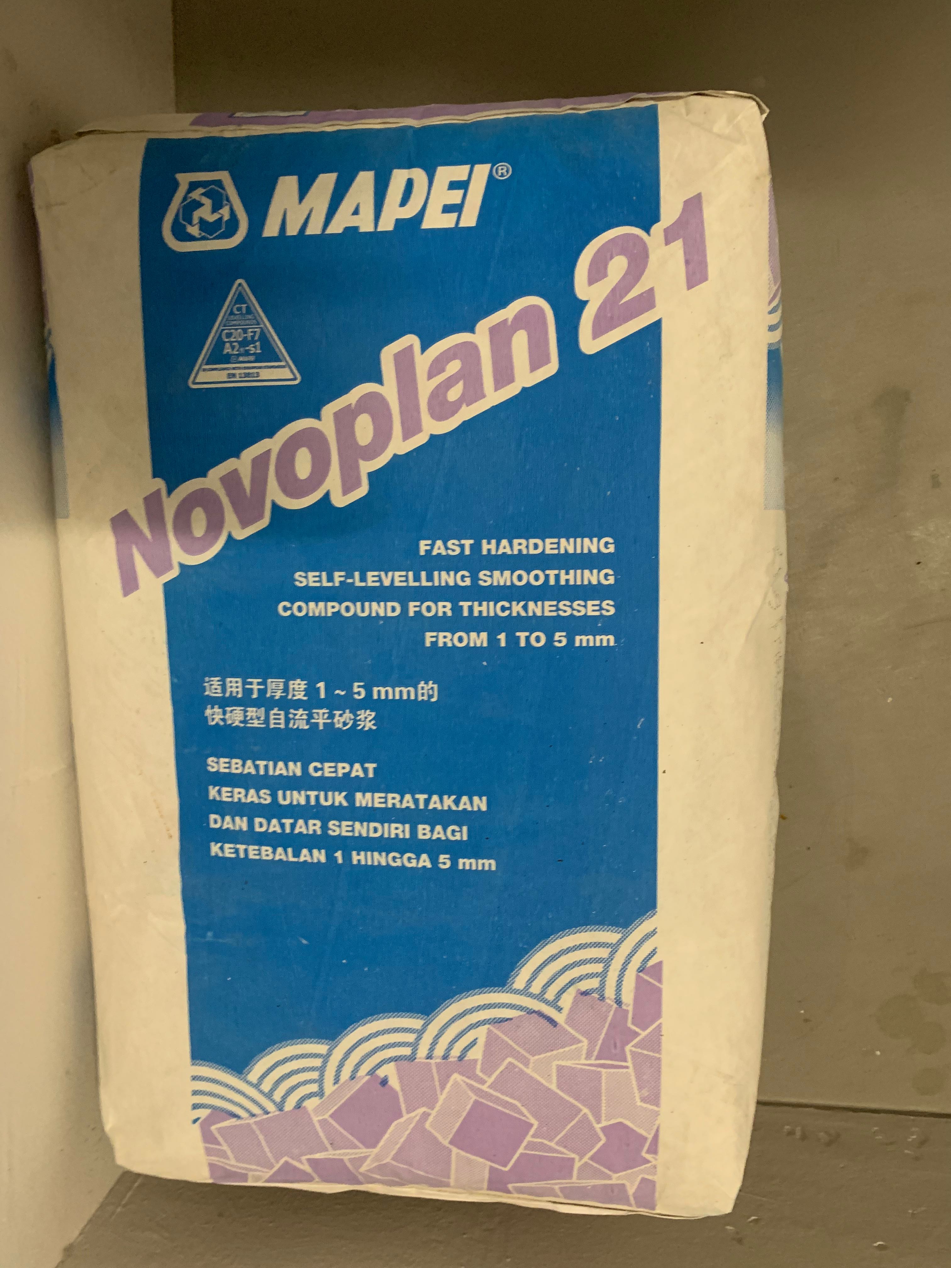 Mapei Novoplan 21 self leveling cement take both for $35, Everything ...