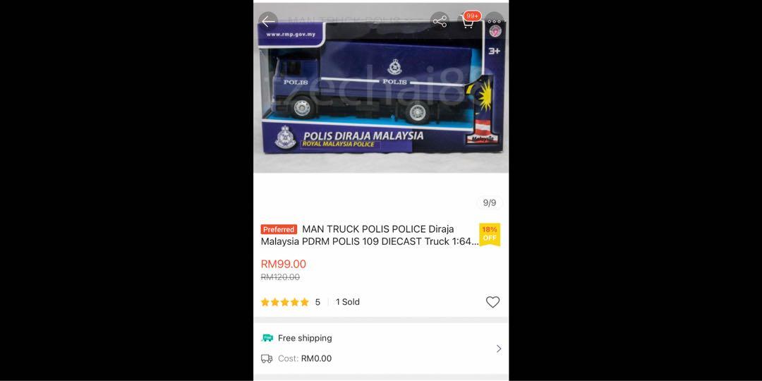 Polis Diraja Malaysia PDRM MAN Truck Scale 1/43, Hobbies & Toys ...