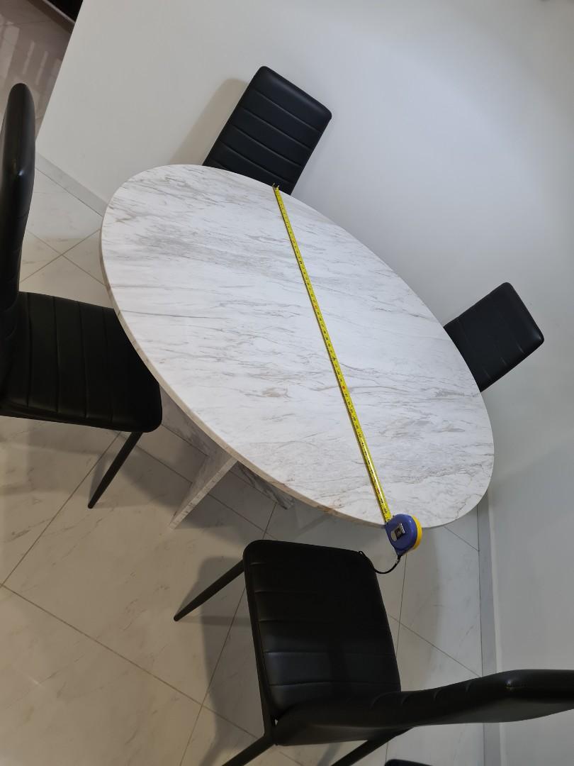 Pure Volakas Marble table 4ft, Furniture, Tables & Chairs on Carousell