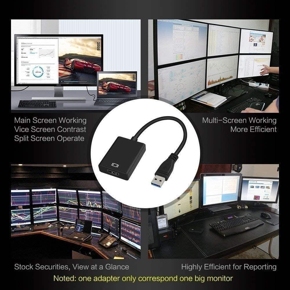 RayCue USB 3.0 to HDMI Adapter, USB to HDMI Adapter, HD 1080P Video ...