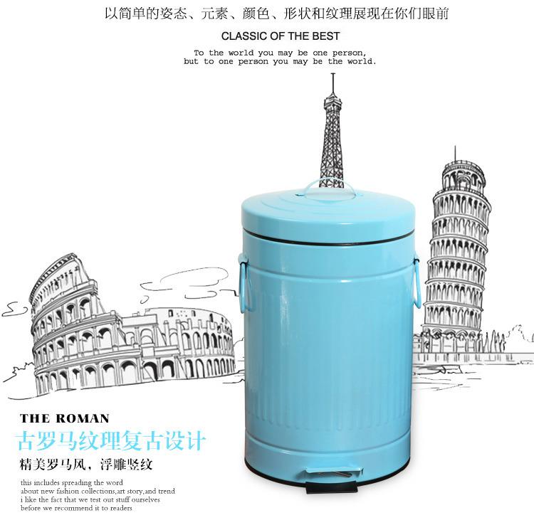 Roman lined Bin Trash Bin Pedal Bin Step Bin Retro Bin 80s Style Pedal ...