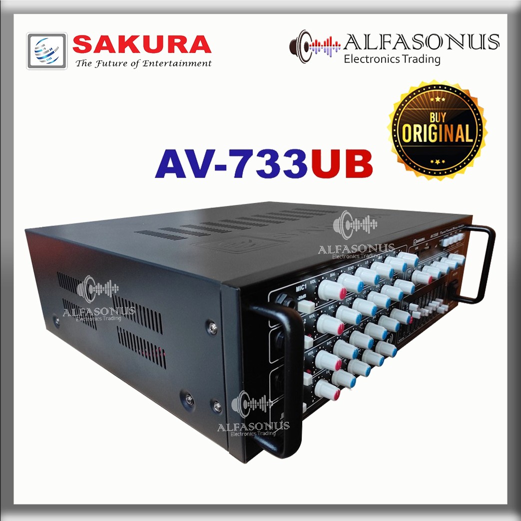 Sakura AV-733UB 450Wx2 Mixing Amplifier W/ 10 Band Graphic Equalizer, Bluetooth, MP3 Input, USB ...