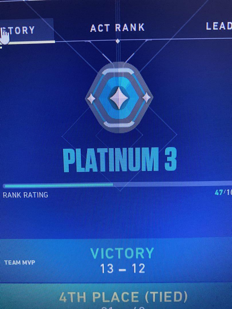 Valorant plat 3 Elo Account, Video Gaming, Gaming Accessories, Game ...