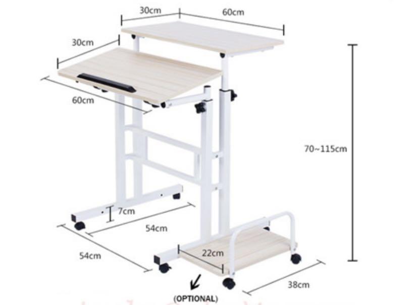 Adjustable Computer Table (Ancient Oak Colour), Furniture & Home Living ...