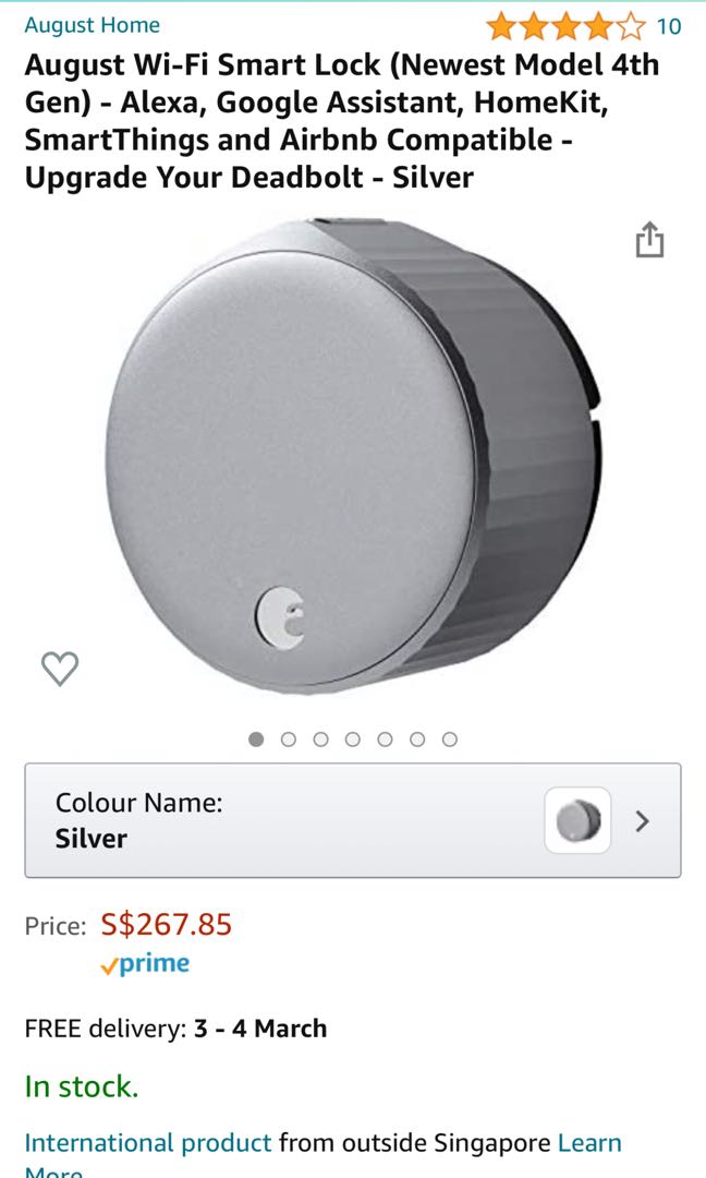 August wifi smart digital door lock latest 4th gen, Mobile Phones ...