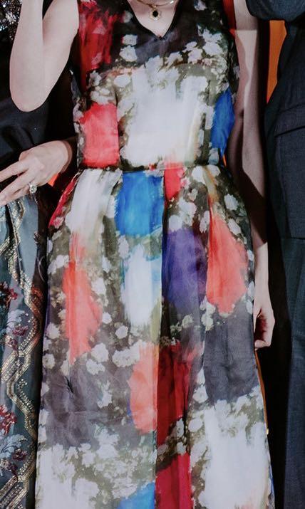 Floral organza formal dinner maxi dress gown (formal DND Prom wedding ...