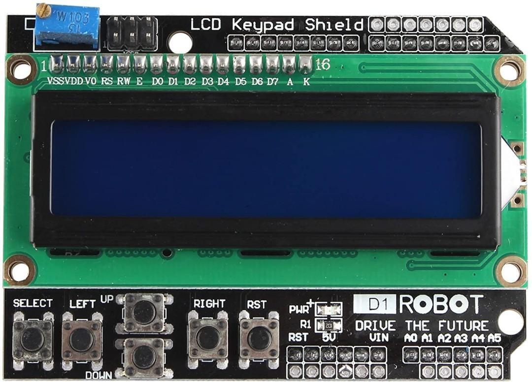 HALJIA 1602 LCD Display Module With keys LCD Keyboard Keypad Shield ...