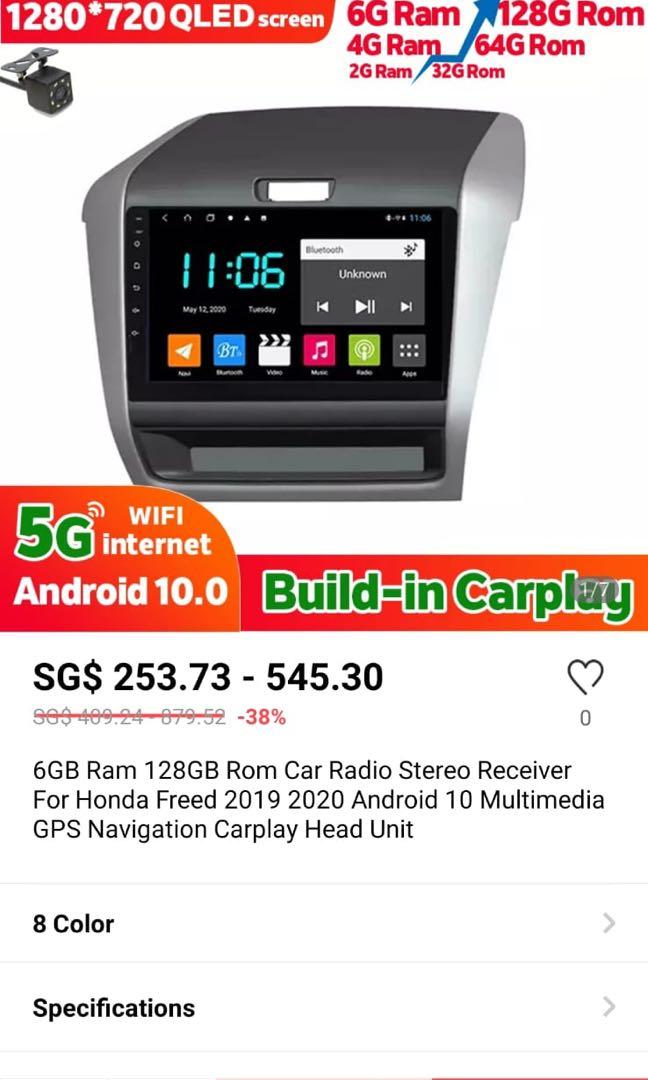 BNIB Honda freed Android 10 Multimedia GPS Navigator Carplay Head Unit ...