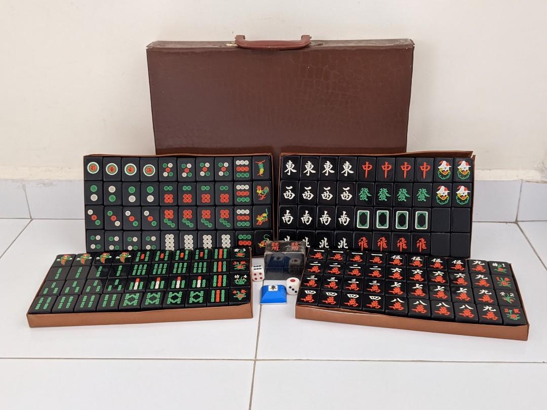 Mahjong Set (All Black Tiles - A2 Sized), Toys & Games, Others on Carousell
