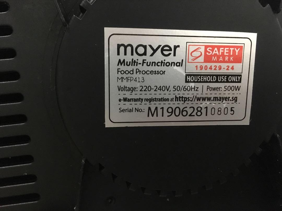 Mayer Food Processor, TV & Home Appliances, Kitchen Appliances, Juicers ...