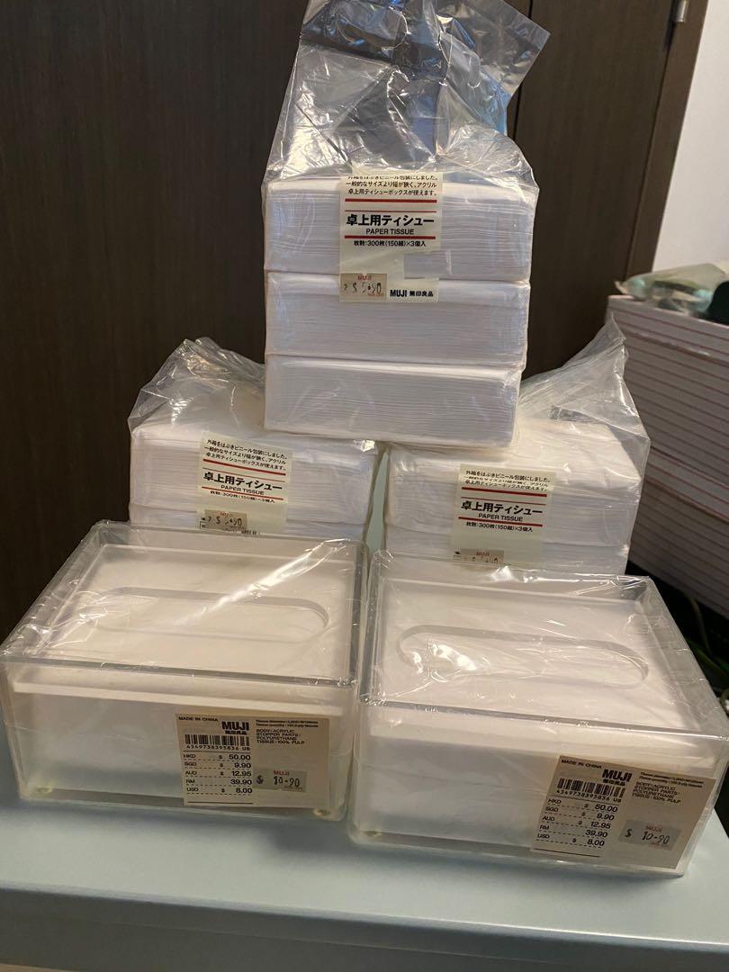 Muji mini tissue box & tissue refills, Everything Else on Carousell