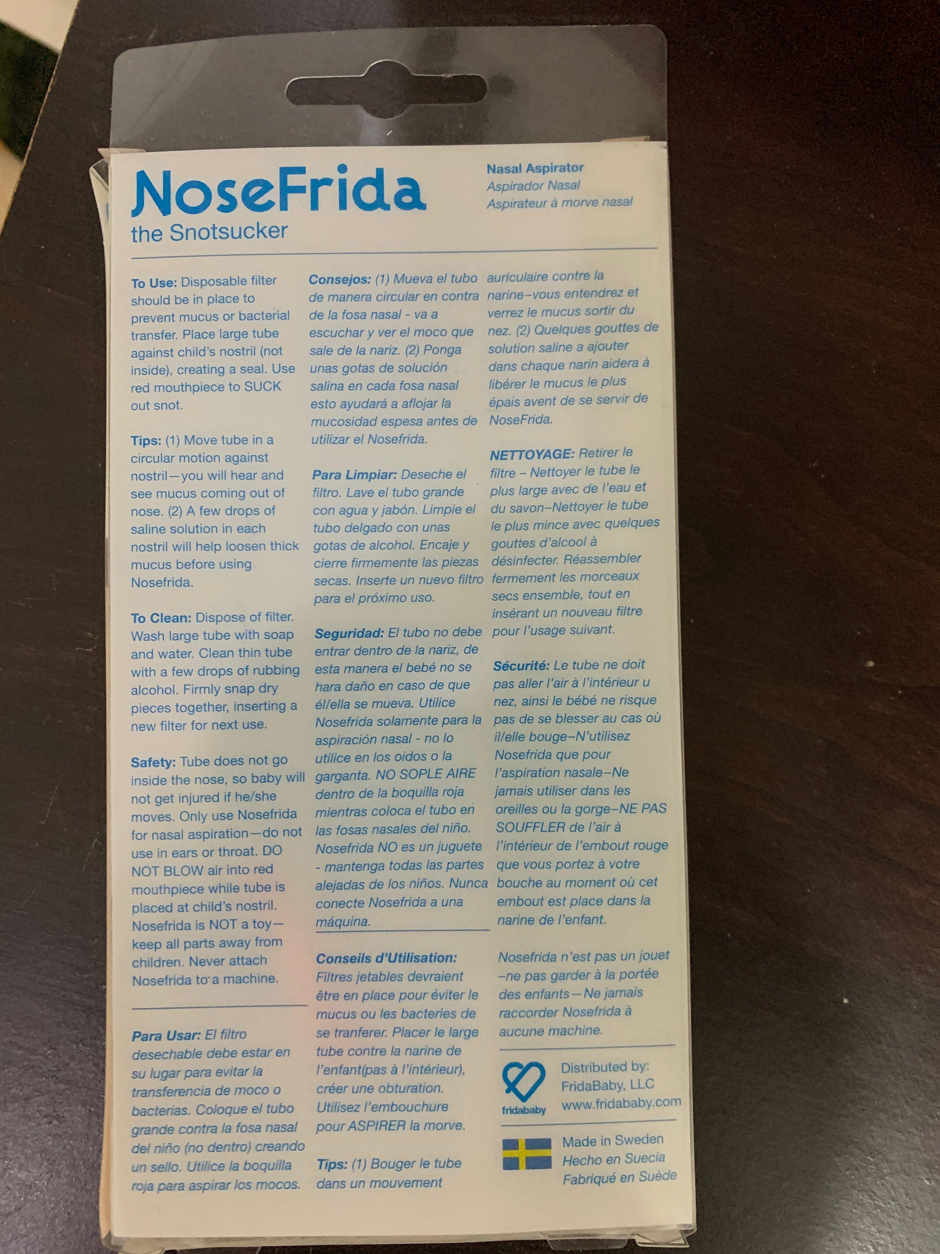 Nose Frida Nasal Aspirator, Babies & Kids, Bathing & Changing, Baby ...