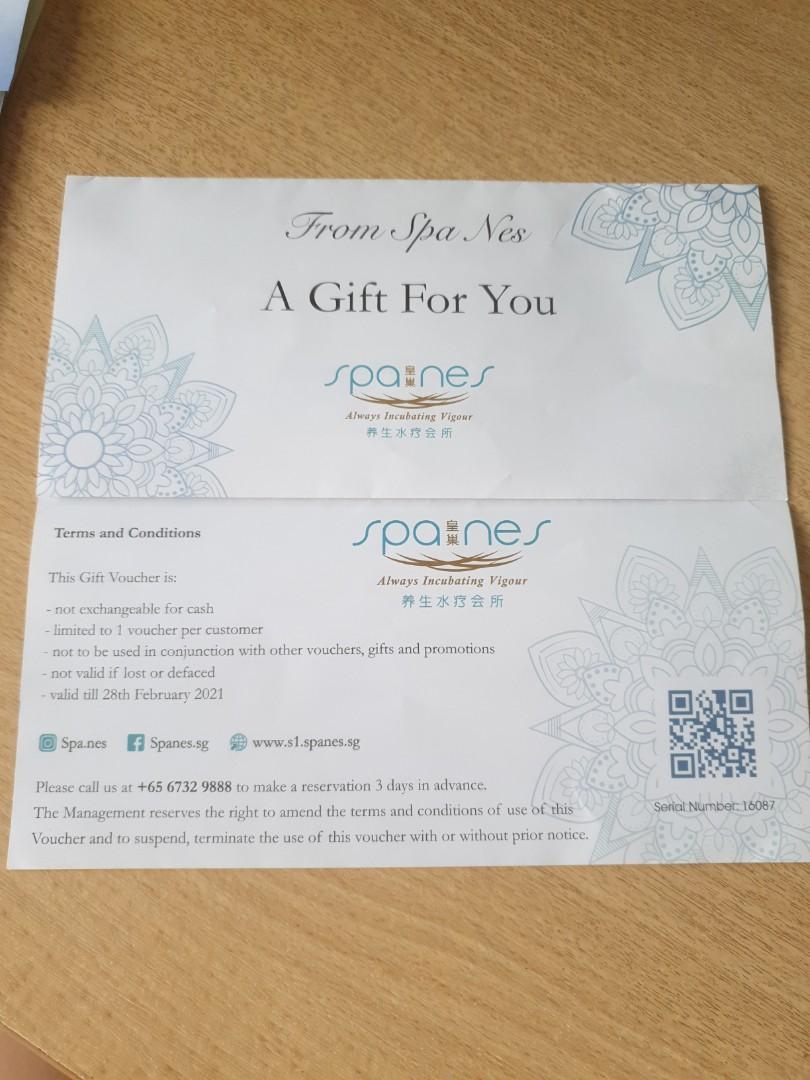 Spa Nes One Day Pass Voucher, Tickets & Vouchers, Vouchers on Carousell