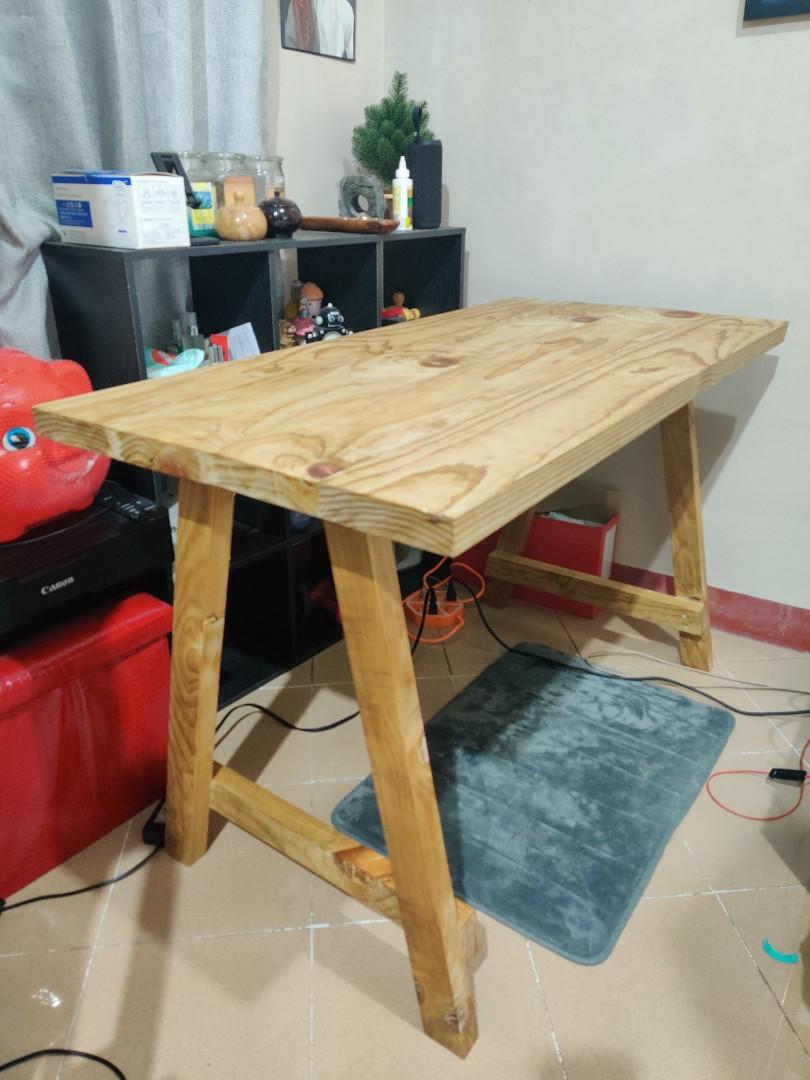 Pine Wood Computer Desk Or Dining Table, Furniture & Home Living ...