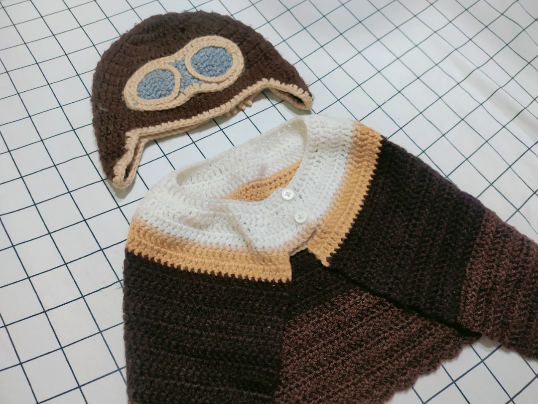 Vintage Style Aviation Theme Costume Crochet for Kids, Babies & Kids ...