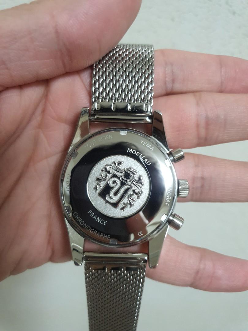 Yema Rallygraf (Rallygraph) Panda Chronograph in Steel Mesh Bracelet ...