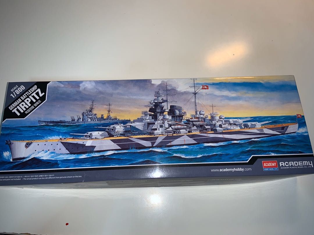 Academy 1/800 scale German KMS battleship Tirpitz war ship model kit ...