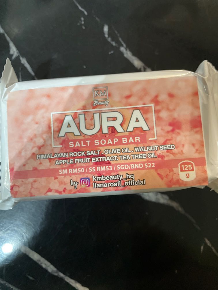Aura salt soap bar km beauty, Beauty & Personal Care, Bath & Body, Body ...