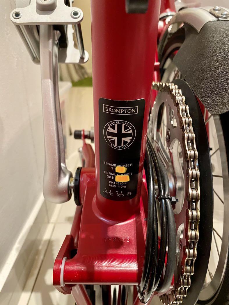 Brompton H6R House Red with Dynamo Lighting System, Sports Equipment ...