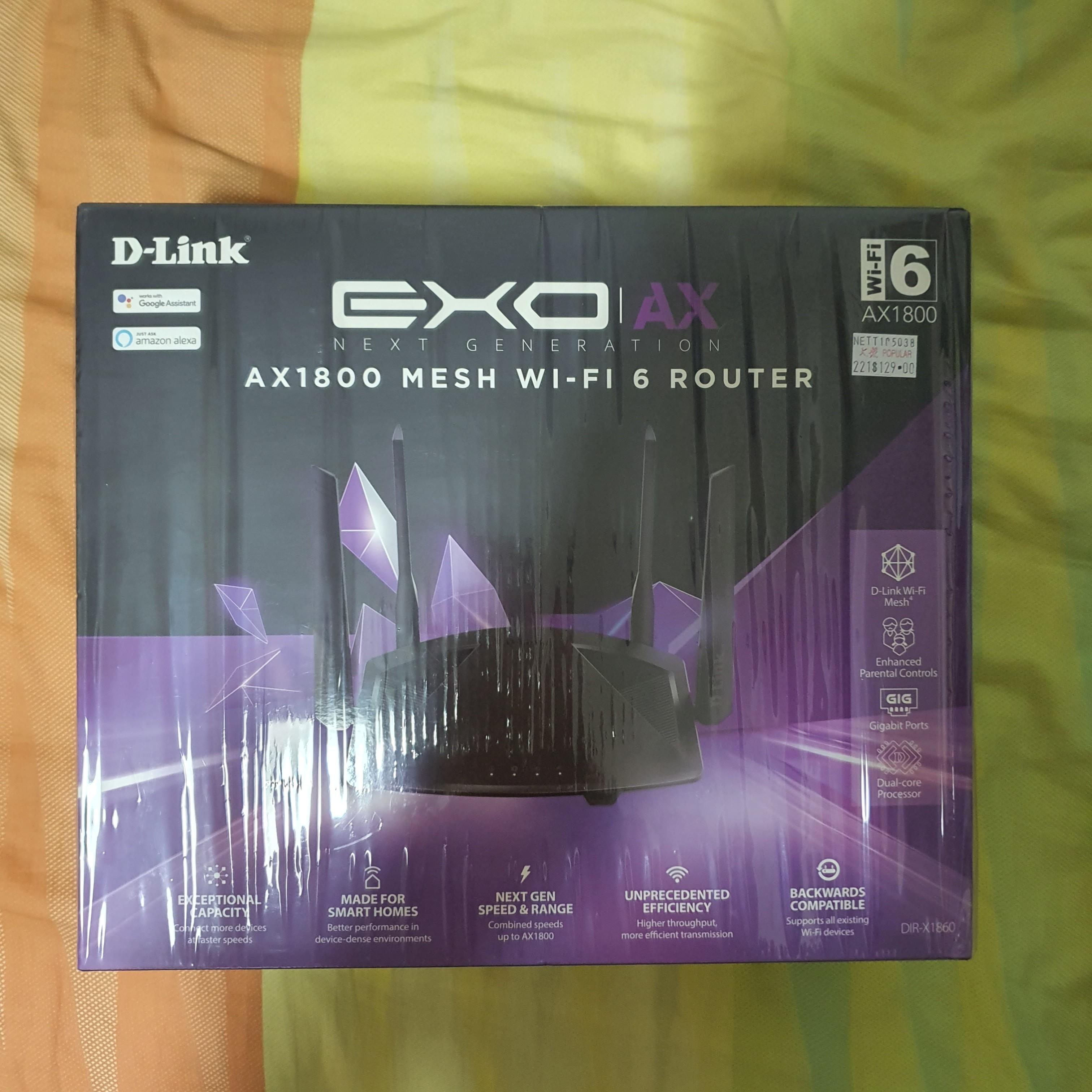 D-link EXO AX1800 Mesh Wi-Fi 6 Router DIR-1860, Computers & Tech, Parts ...