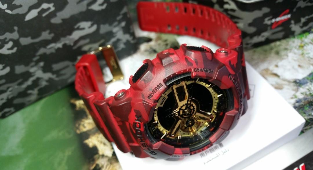 GShock Custom GA-110 GB Camo Red G Shock, Men's Fashion, Watches ...