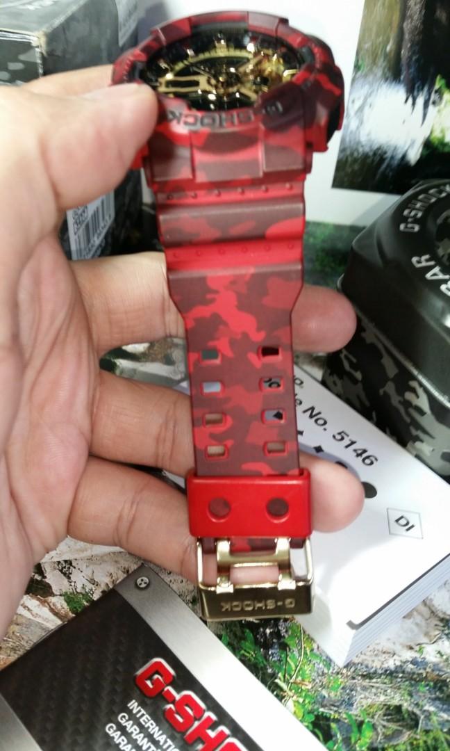 GShock Custom GA-110 GB Camo Red G Shock, Men's Fashion, Watches ...