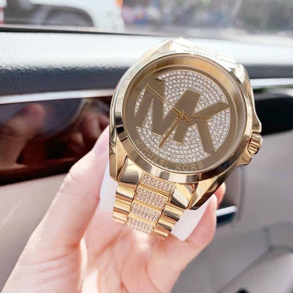 Mk bradshaw pave mk logo gold-tone, Women's Fashion, Watches ...