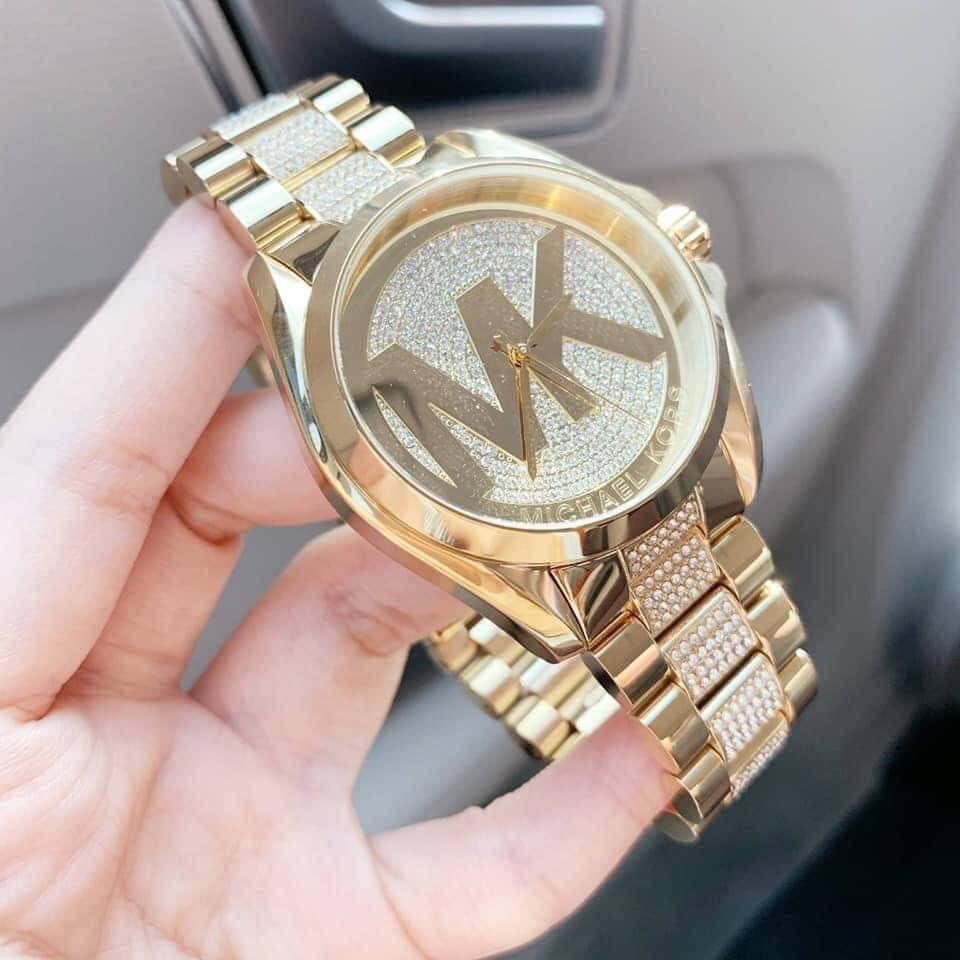Mk bradshaw pave mk logo gold-tone, Women's Fashion, Watches ...