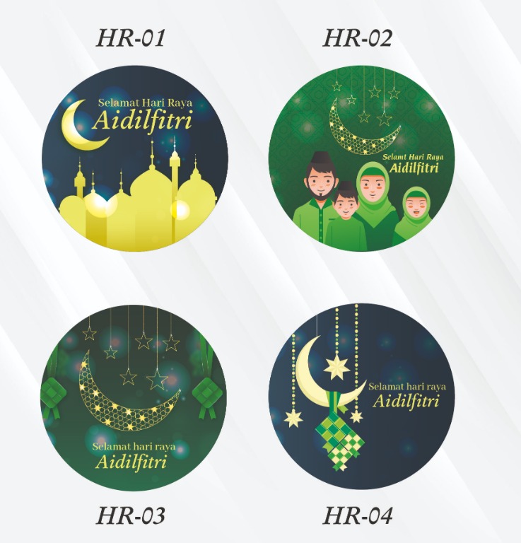 Ready Design - Hari raya 5cm waterproof sticker, Hobbies & Toys ...