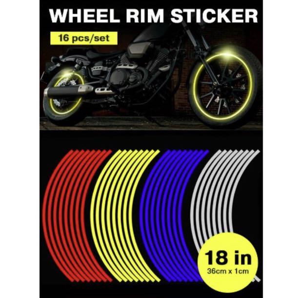 Ready Item 16pcs Motorcycle Wheel Rim Decal Sticker Pelekat Rim Tayar ...