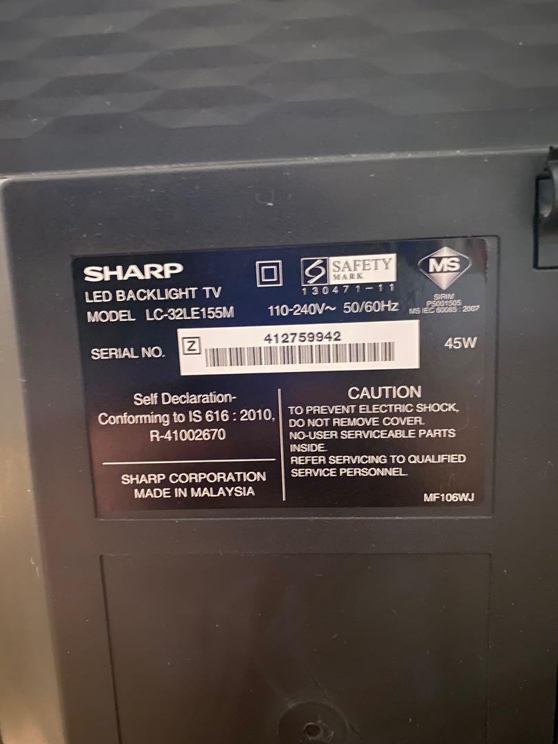 Sharp LED Backlight TV, TV & Home Appliances, TV & Entertainment, TV on ...