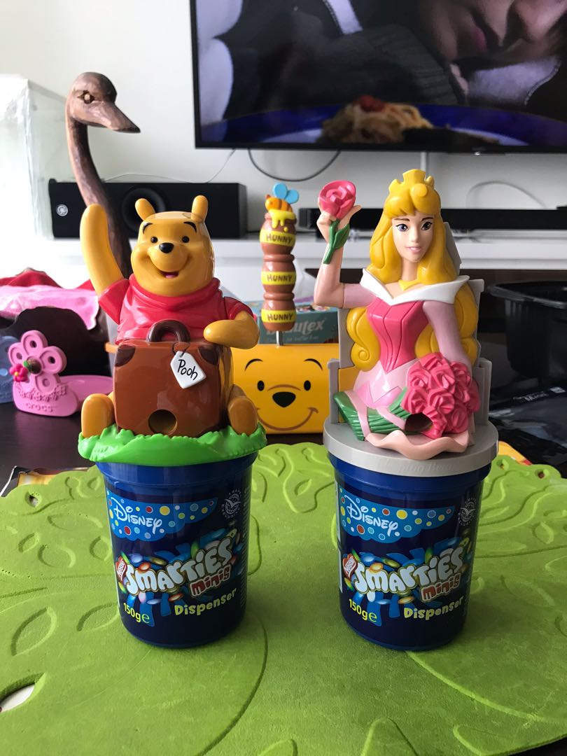 Smarties Dispenser-Winnie the pooh & Sleeping Beauty, Hobbies & Toys ...
