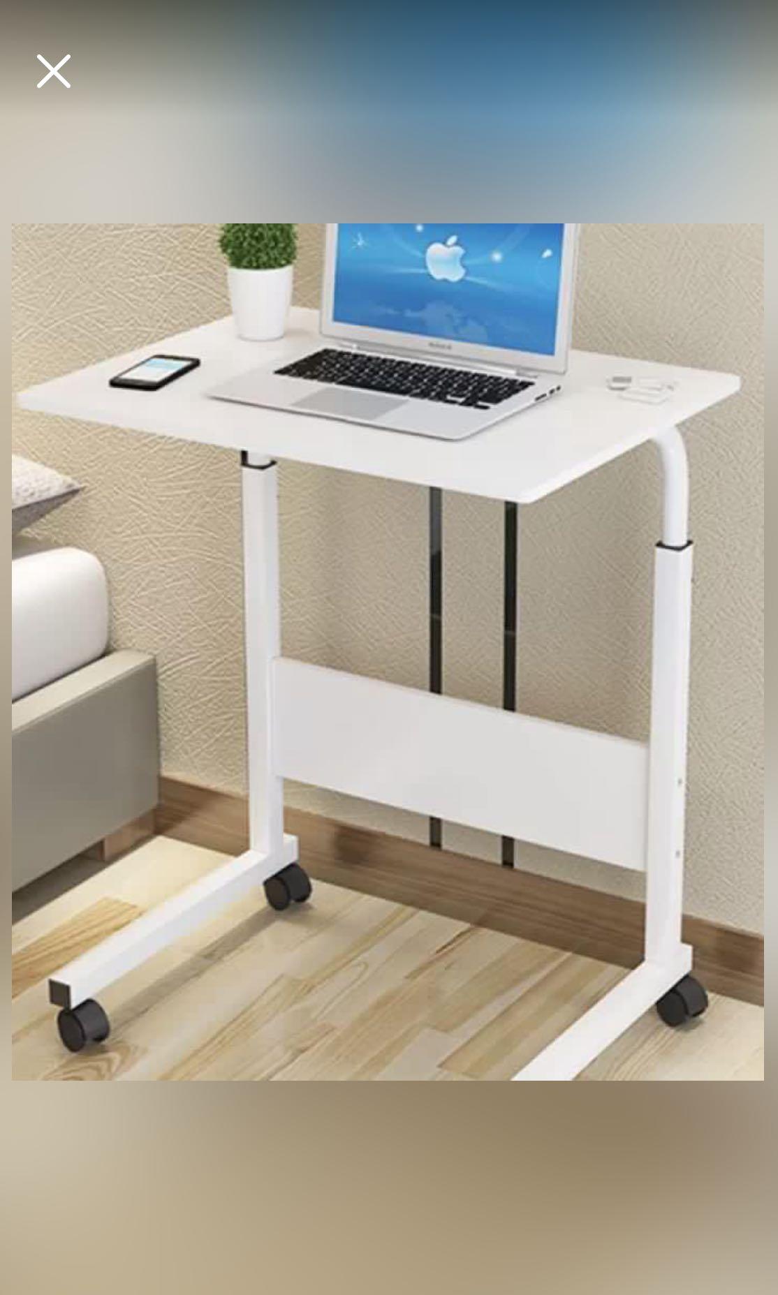 Study table side table adjustable height movable with wheels, Furniture ...