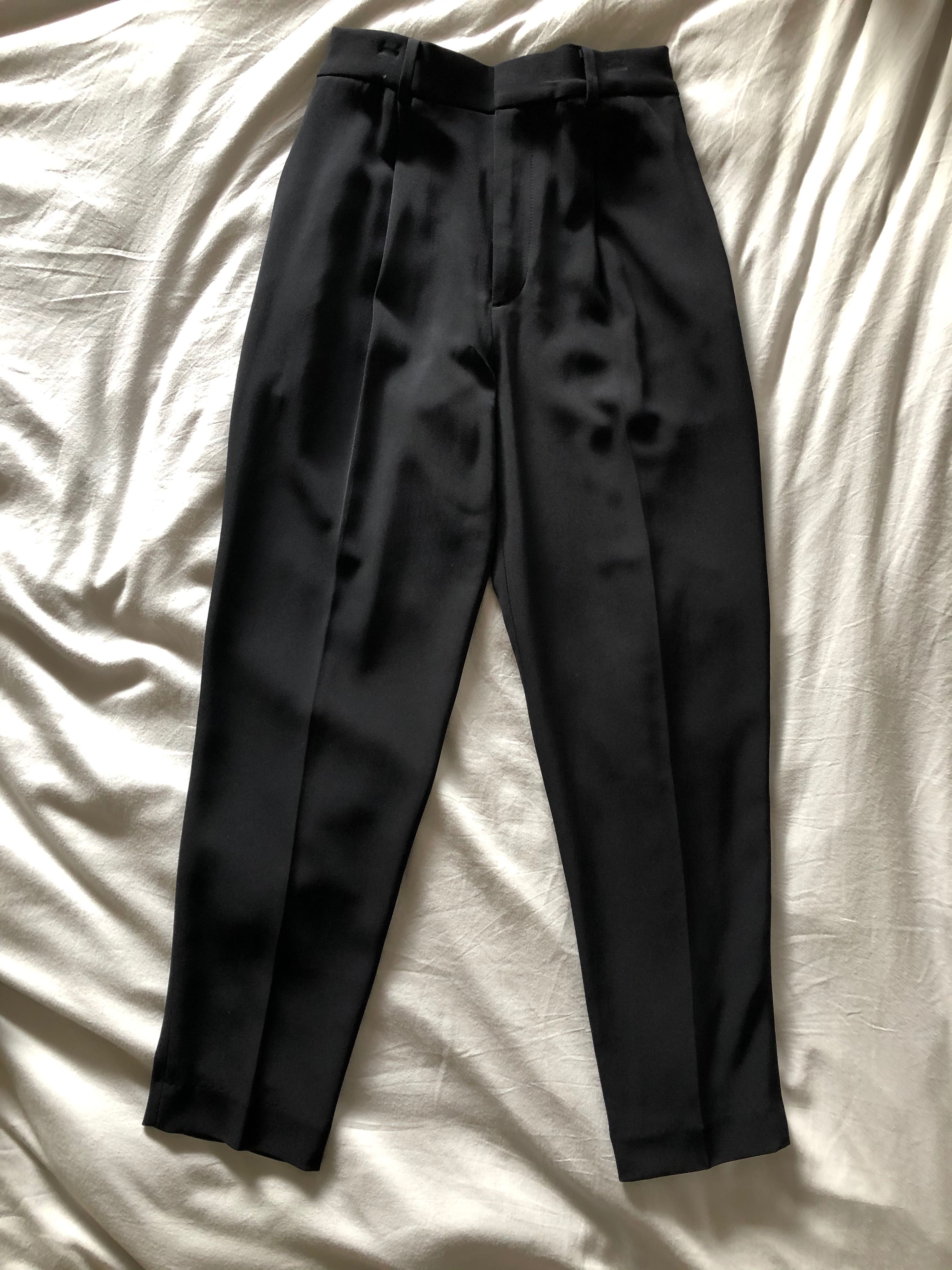 Uniqlo formal drape black pants - XS, Women's Fashion, Bottoms, Other ...
