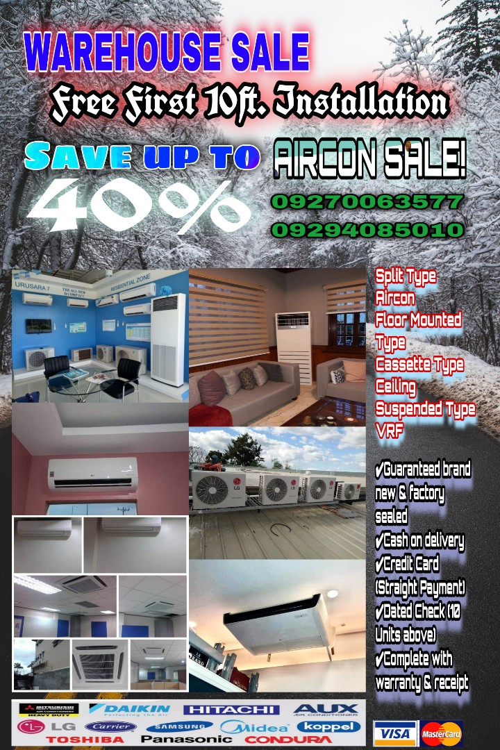 Warehouse Sale! BRAND NEW Aircon Units! Floor Stand Ceiling Cassette ...