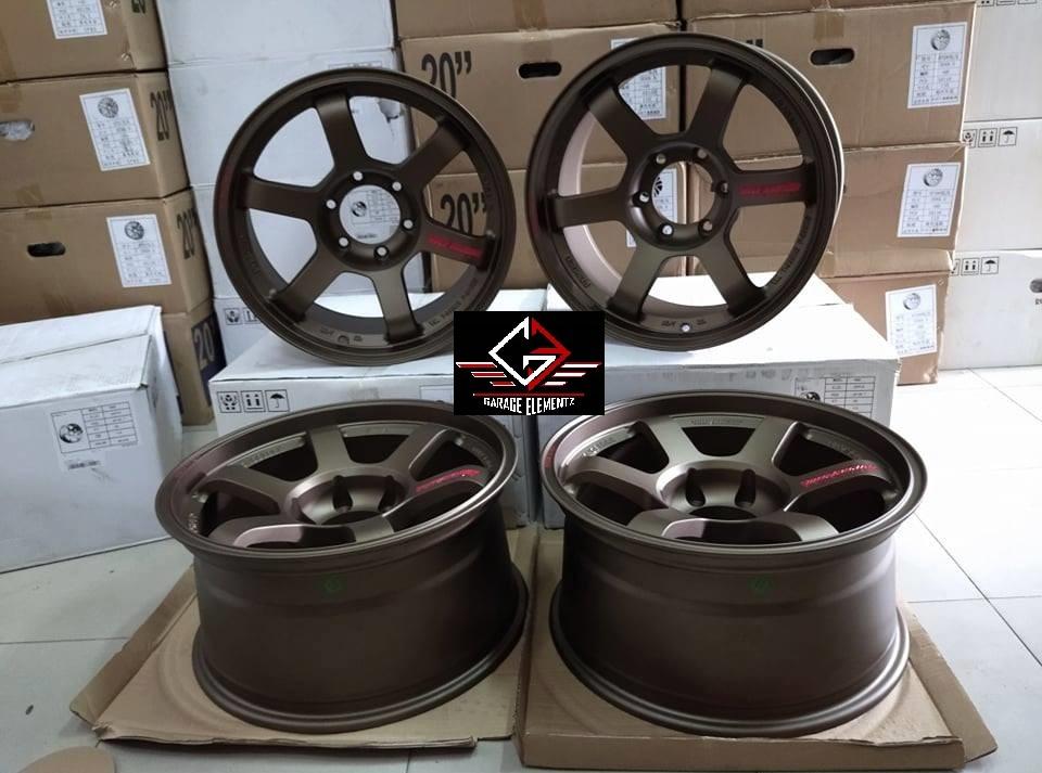 18inch Volk Rays TE37 6holes bronze milling, Car Parts & Accessories, Mags and Tires on Carousell