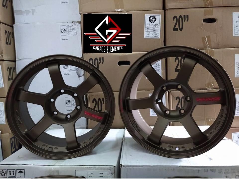 18inch Volk Rays TE37 6holes bronze milling, Car Parts & Accessories, Mags and Tires on Carousell