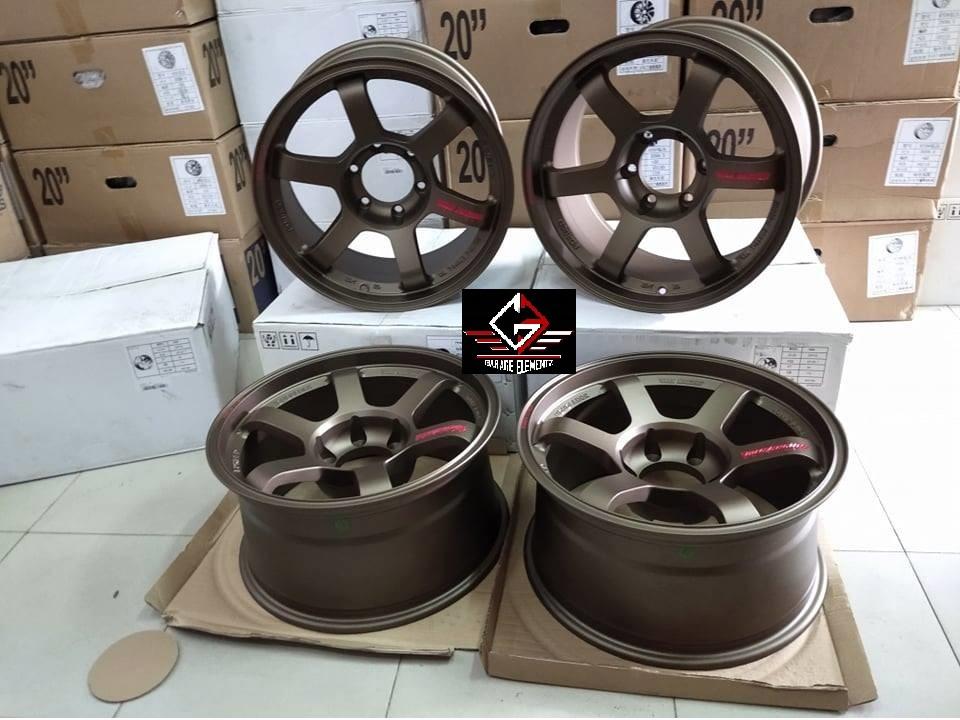 18inch Volk Rays TE37 6holes bronze milling, Car Parts & Accessories, Mags and Tires on Carousell