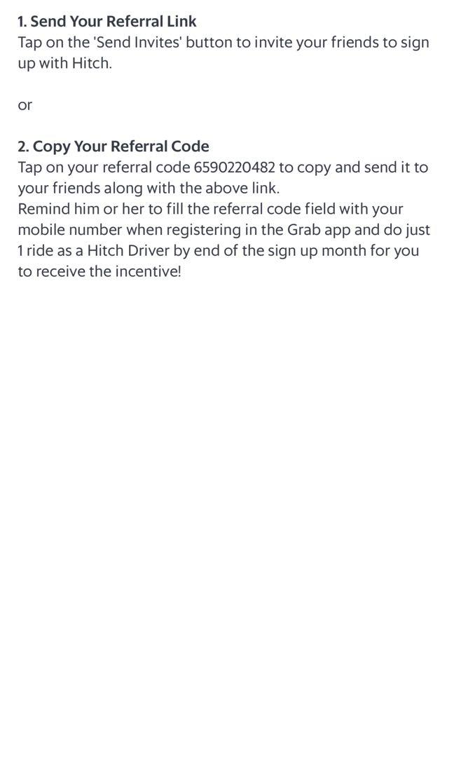 GrabHitch Referral Code (Invite & Reward) ***, Everything Else on Carousell