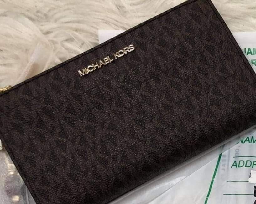 💯 ORIGINAL MK Double Zip MONOBROWN, Women's Fashion, Bags & Wallets ...
