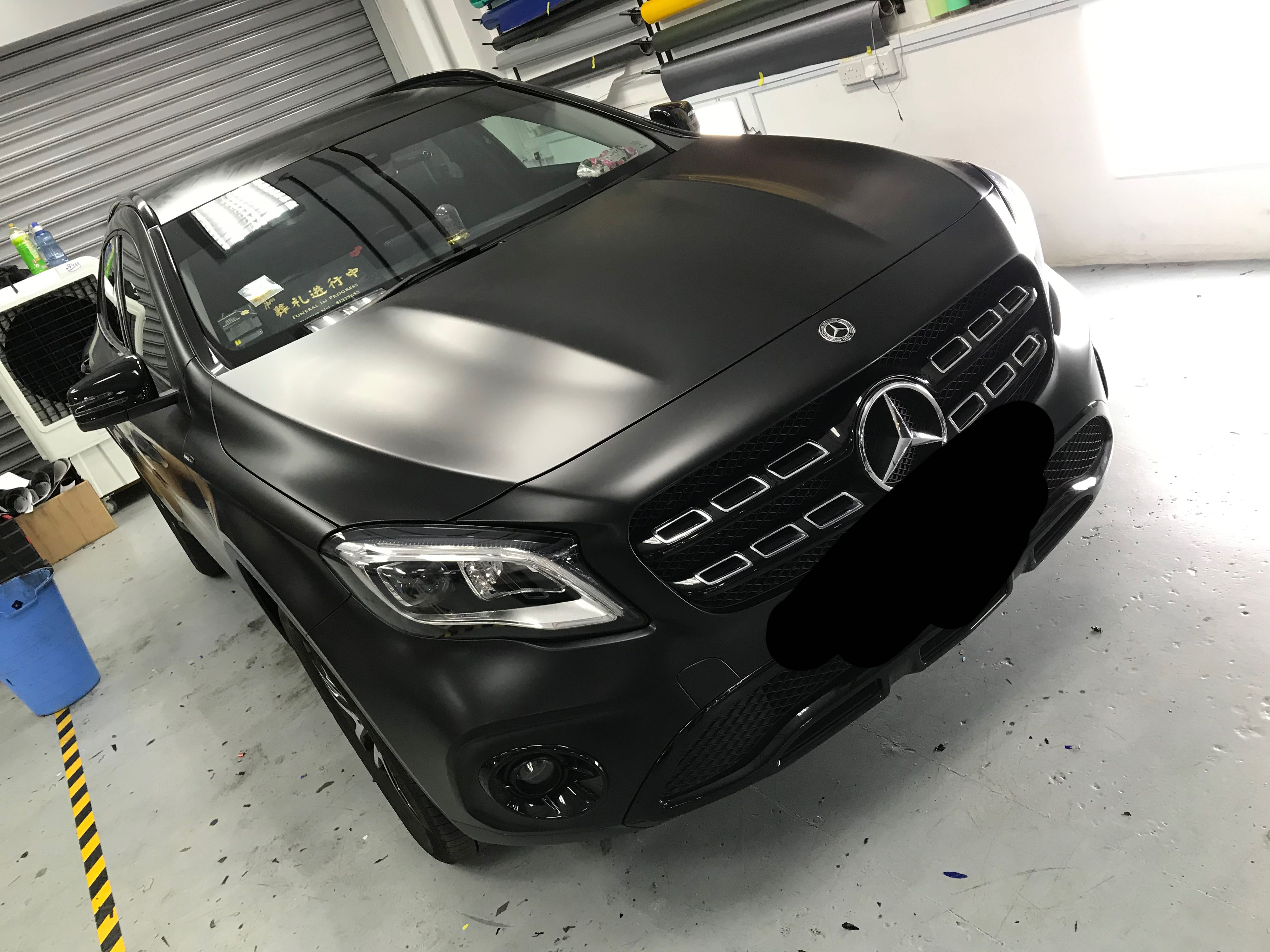 GLA Mercedes full wrap 3M satin black, Car Accessories, Accessories on ...