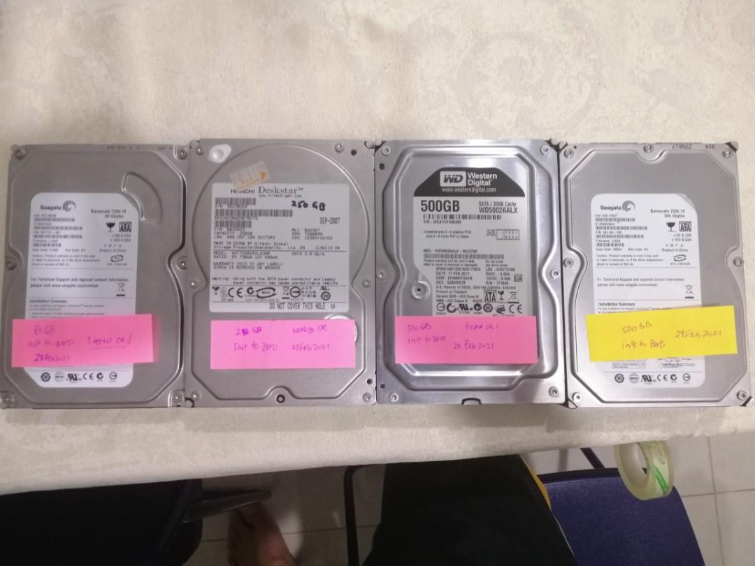 Hard Disk Assorted Sizes SATA for desktops, Computers & Tech, Parts ...