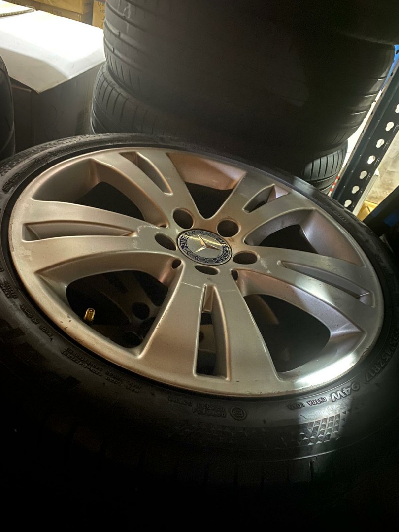 Original Mercedes C180 Rims + Tyre 17 inch, Car Accessories, Tyres ...