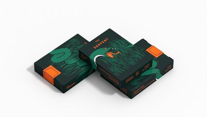 Poker Cards - The Serpent, Green Snake Playing Cards, printed by Cartamundi using True Linen B9 ...