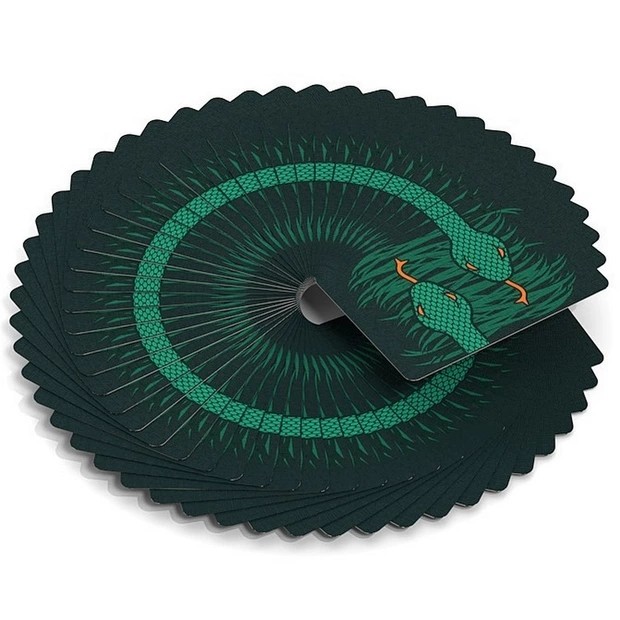 Poker Cards - The Serpent, Green Snake Playing Cards, printed by Cartamundi using True Linen B9 ...