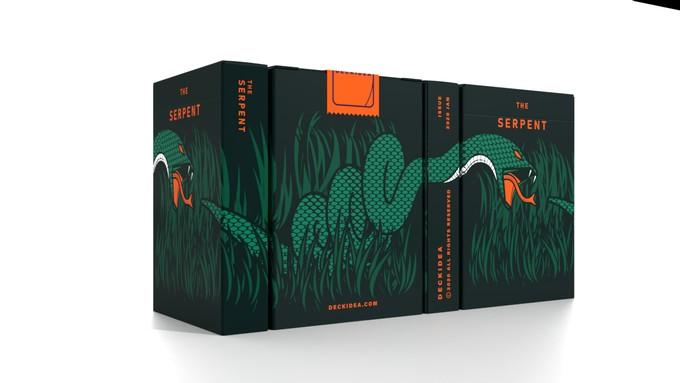 Poker Cards - The Serpent, Green Snake Playing Cards, printed by Cartamundi using True Linen B9 ...